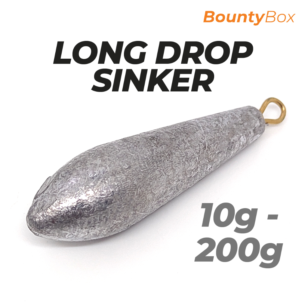 [5 PCS] Long Drop Lead Sinker (10g - 200g) Batu Ladung Timah Pancing ...