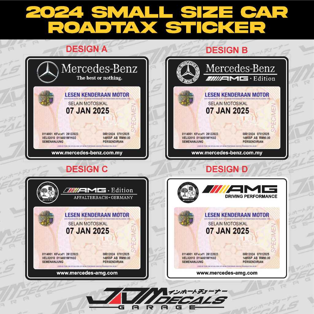 Mercedes-Benz AMG Car Windscreen Roadtax Decal Sticker | Shopee Singapore