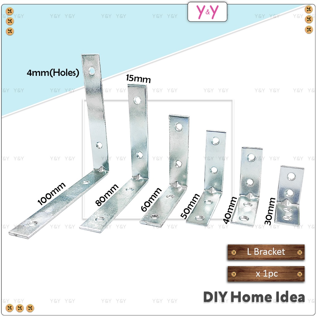 Y&Y Eco 15mm Zinc Steel Metal Angle L Bracket / L Shape Shelve Corner ...