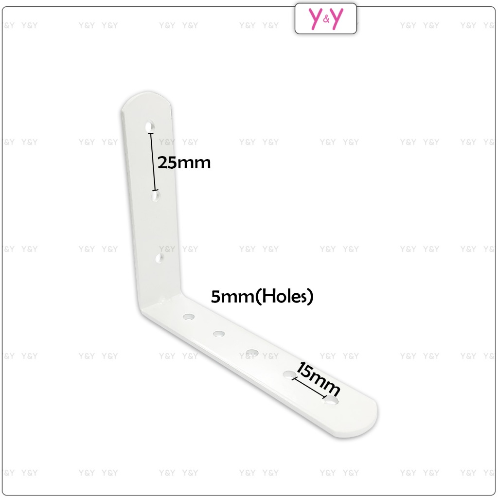 Y&Y Eco Extra Solid Epoxy White Steel Metal Angle L Bracket / L Shape ...