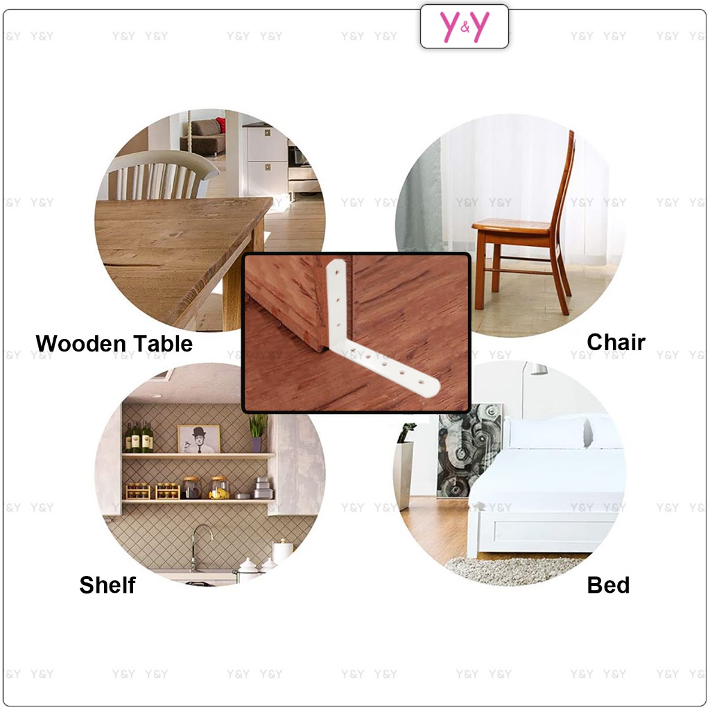 Y&Y Eco Extra Solid Epoxy White Steel Metal Angle L Bracket / L Shape ...