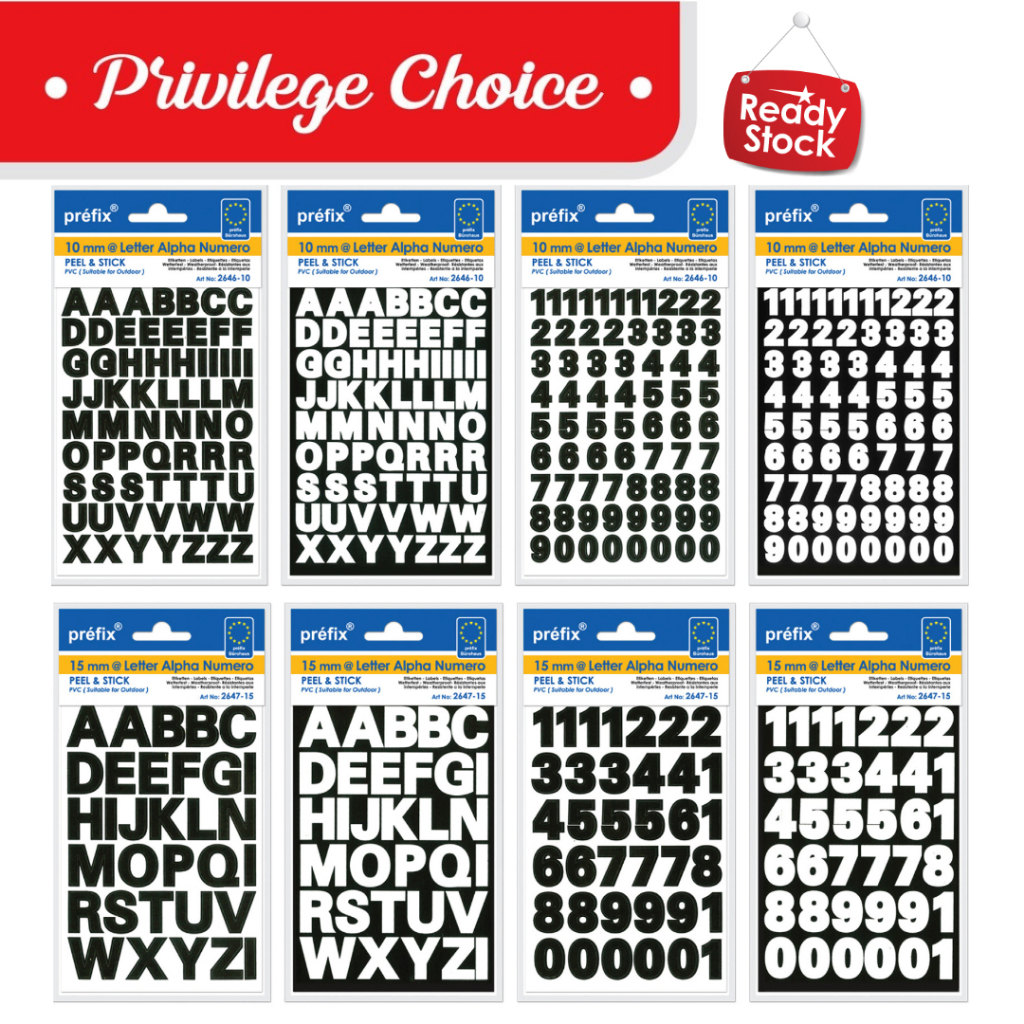 1.5cm 1cm Letter Pvc Sticker / Numbering Sticker / Alphabet Sticker ...