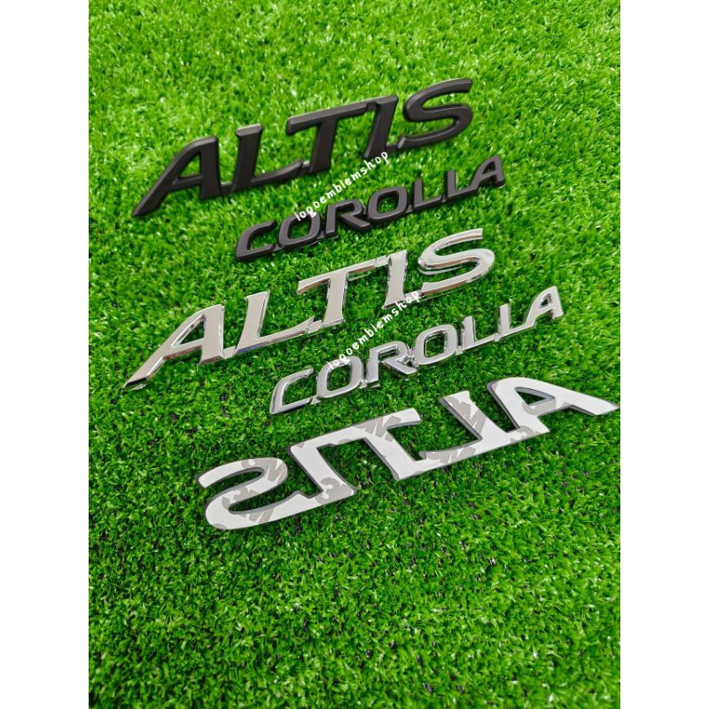 Corolla Altis Logo Emblem Chrome Silver Matte Black (2pcs/Set) | Shopee ...