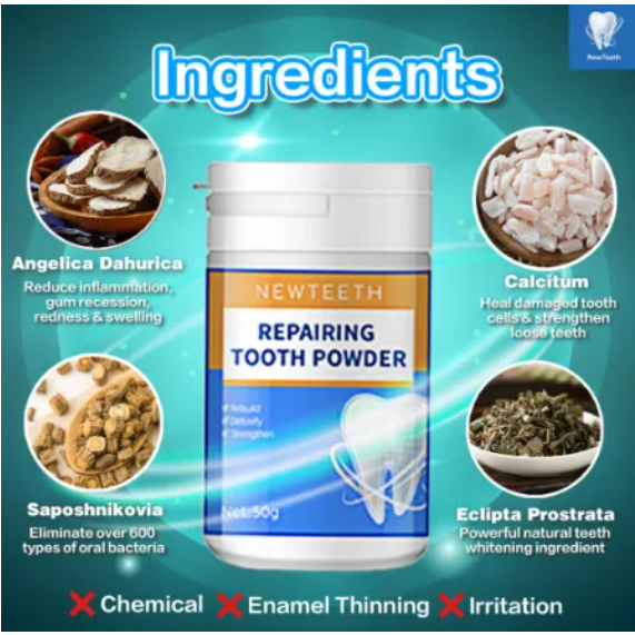 New Teeth | Teeth Whitening Tooth Powder Antibacterial Cleaning Herbal ...