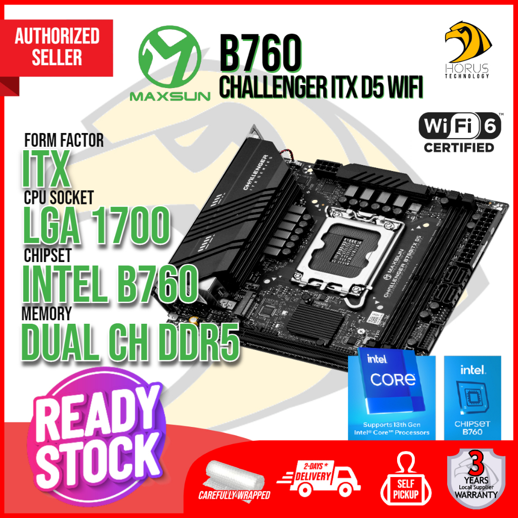 Maxsun Challenger B760 ITX DDR5 WIFI6 Motherboard | Shopee Singapore