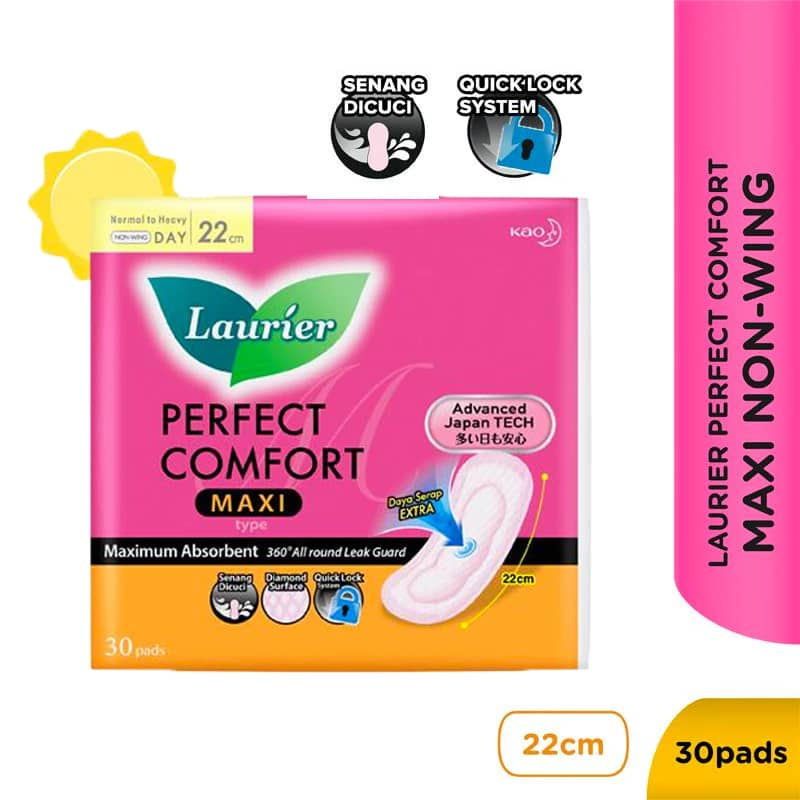 Laurier Super ( Maxi ) 22cm 30s LAURIER Perfect Comfort Super Maxi Non ...