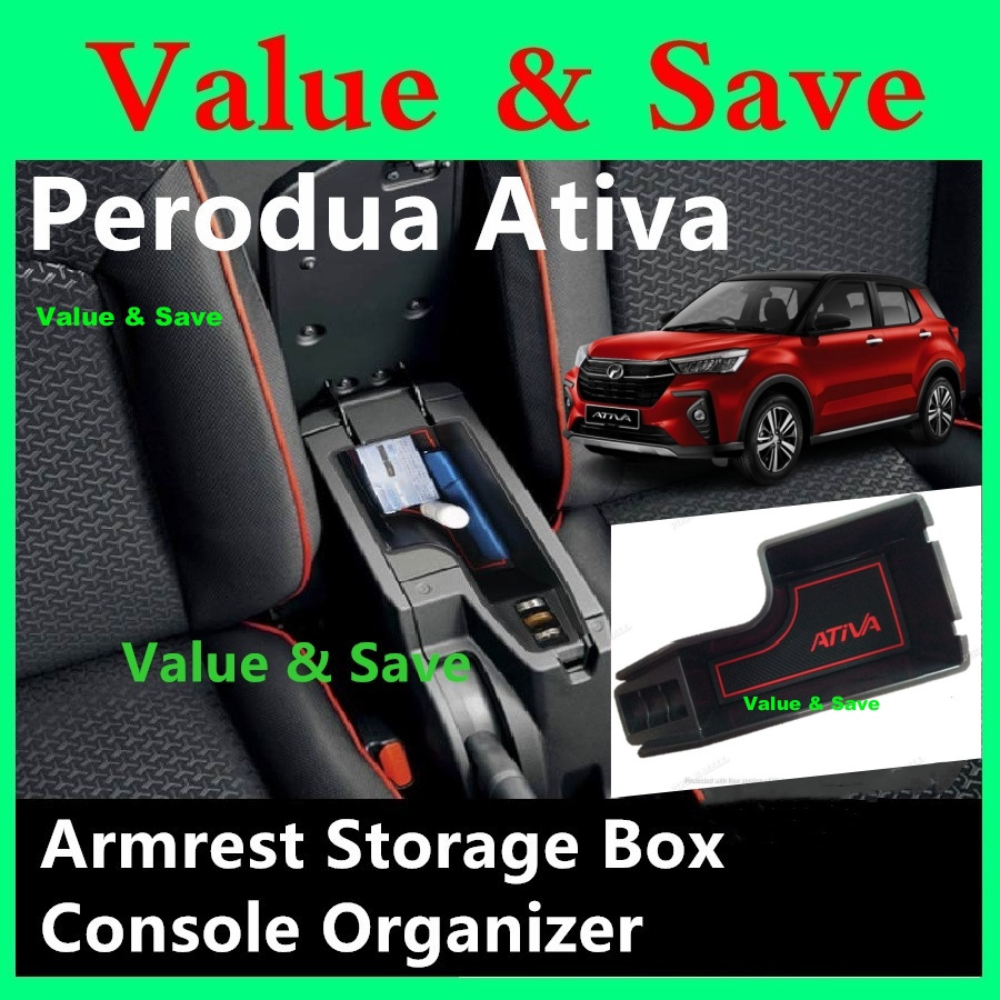Perodua Ativa Armrest Storage Box Console Tray Container Organizer ...