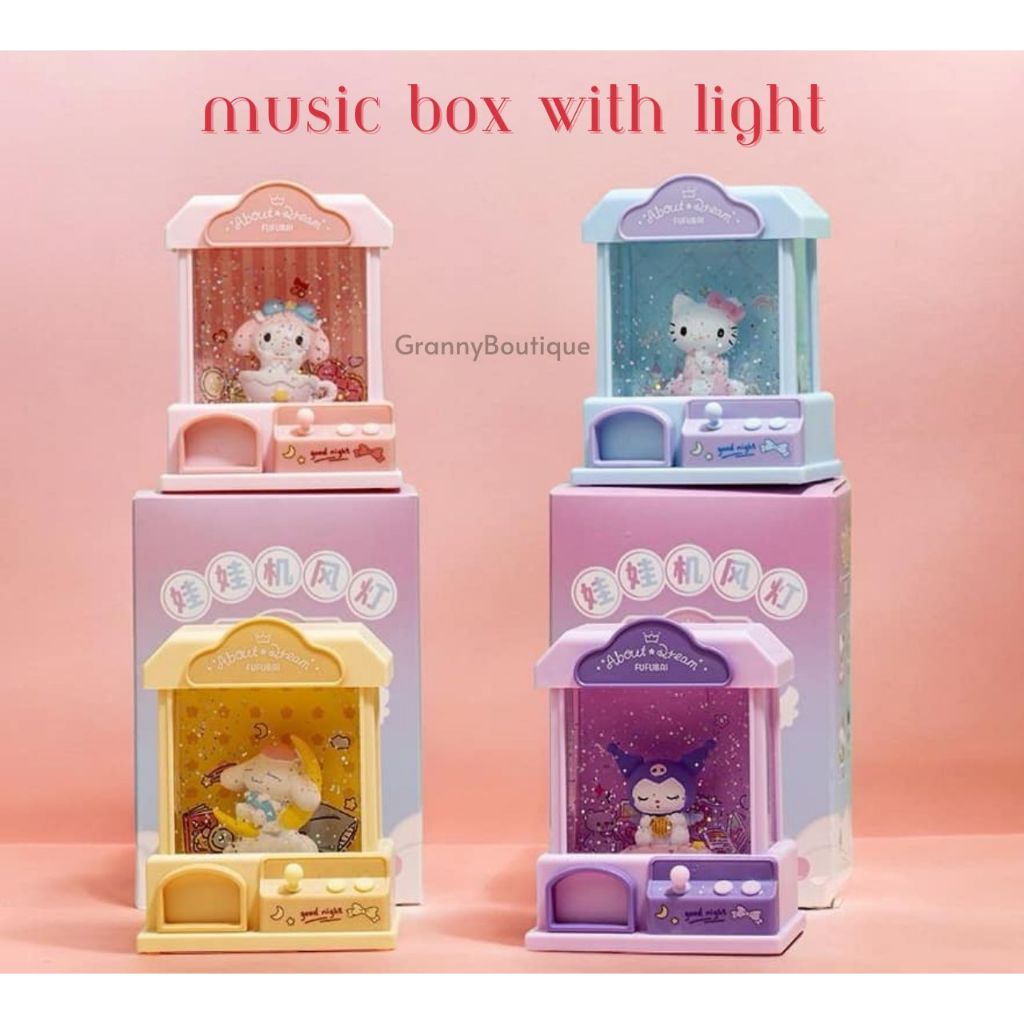 Kawaii Music Box with Light Sanrio Kuromi & My Melody / Kawaii Kotak ...