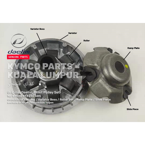 WMoto RT3 Front Pulley Set for WMoto RT3 250 ABS Variator Roller Ramp ...