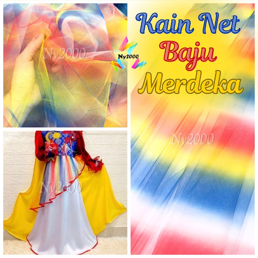 Kain Net Baju Merdeka Jalur Gemilang Bendera Jenis Keras (Bidang 60 ...