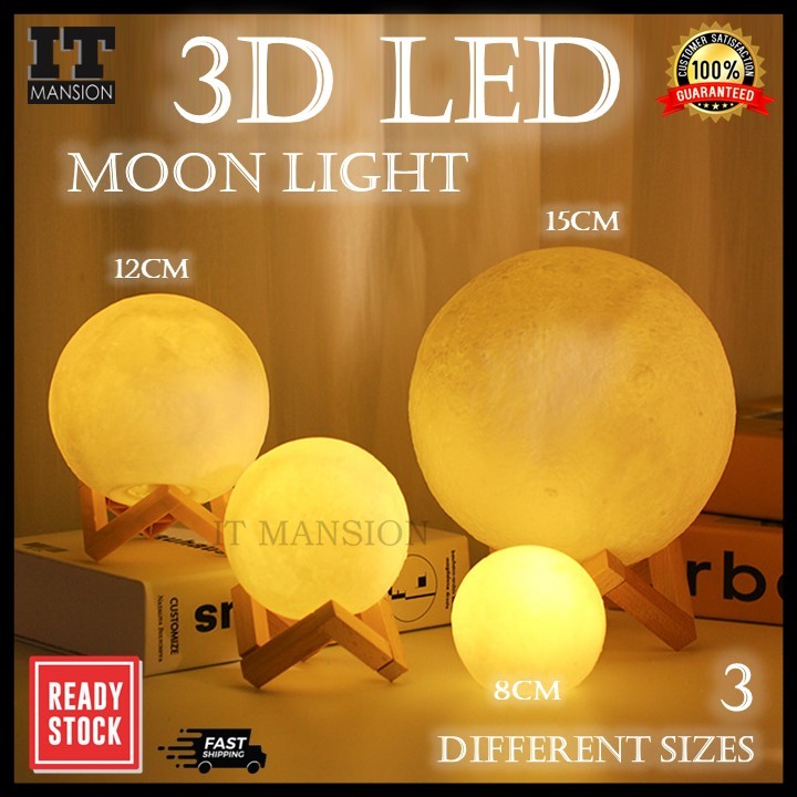LED Moon Light Lamp Lunar Light Lamp Study Lamp Bedroom Led Bed Lamp ...