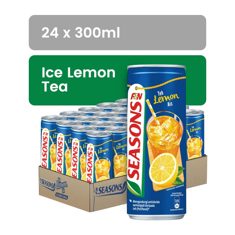 F&N SEASONS ICE LEMON TEA 300ML X 24 CANS (1 CARTON) | Shopee Singapore