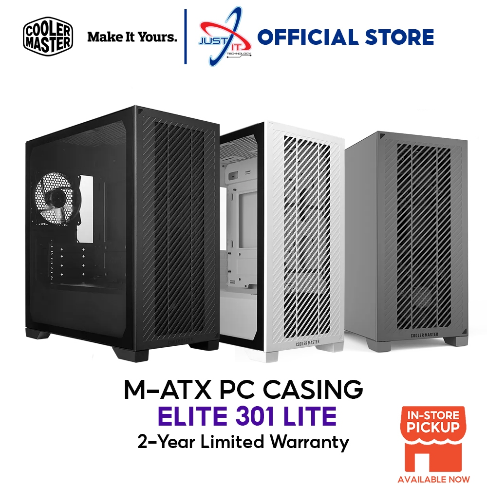 COOLER MASTER ELITE 301 LITE M-ATX PC CASE / CASING - BLACK / WHITE ...