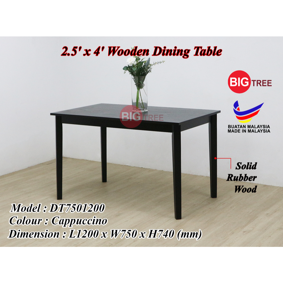 Big Tree 2.5 x 4 Wooden Dining Table / Solid Wood Dining Table / 4 Seat ...
