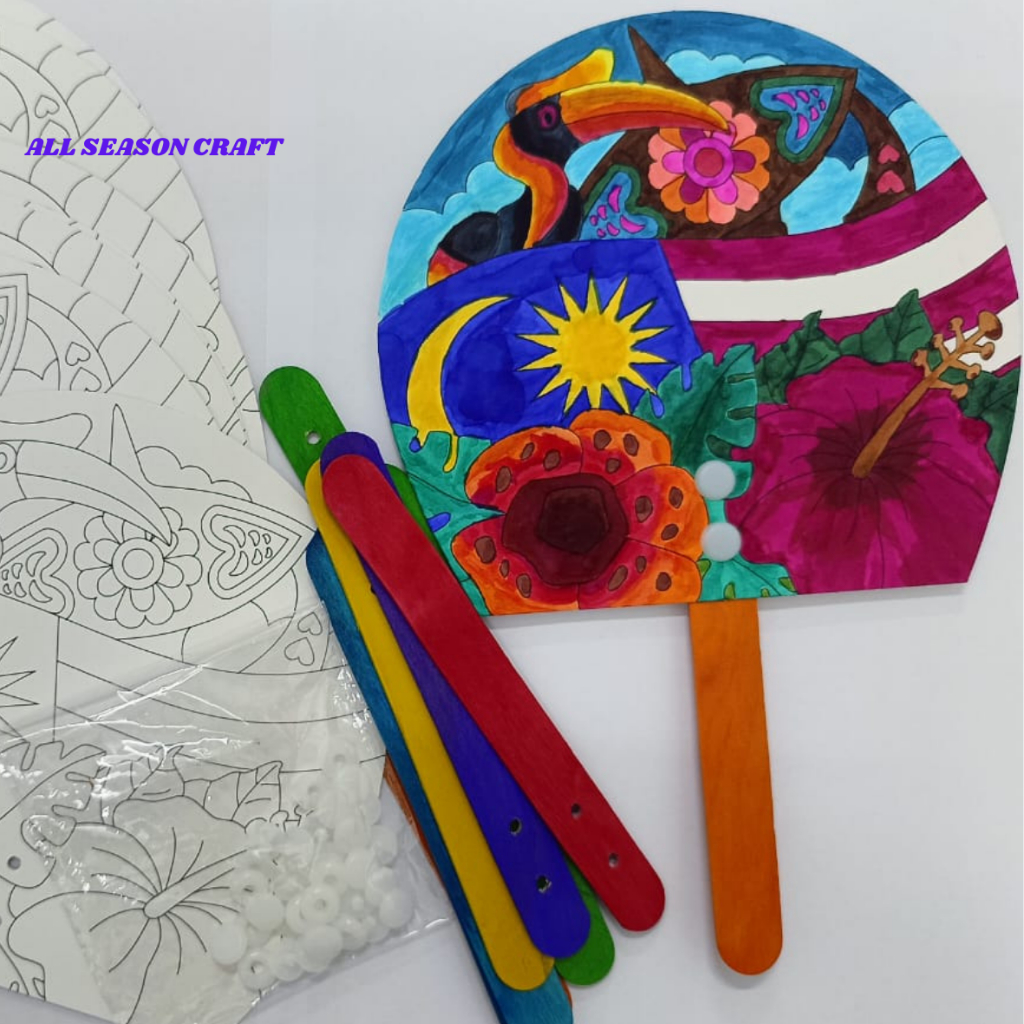 Merdeka Paper Fan Art Craft for Kids National Day Educational Art Craft ...