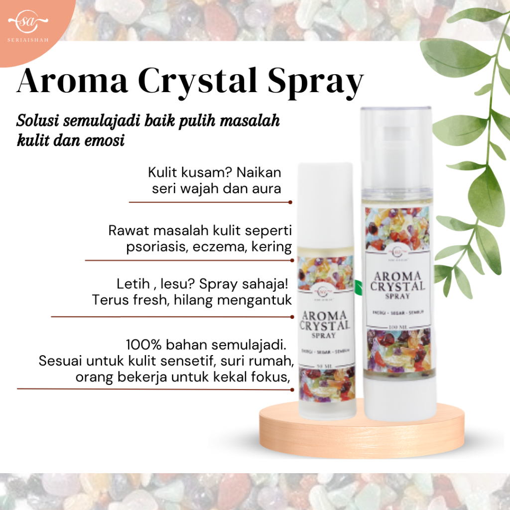 Aishah Series ORGANIC HIMALAYA SALT SPRAY, AROMA CRYSTAL SPRAY, AURA ...