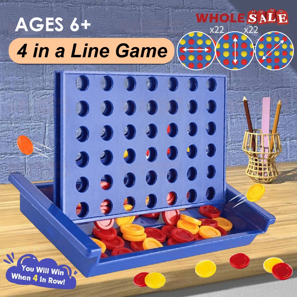 BINGO 4 IN A LINE Family Board Games Strategic Game Connect Four Row Disc Match 4 In A Line ...