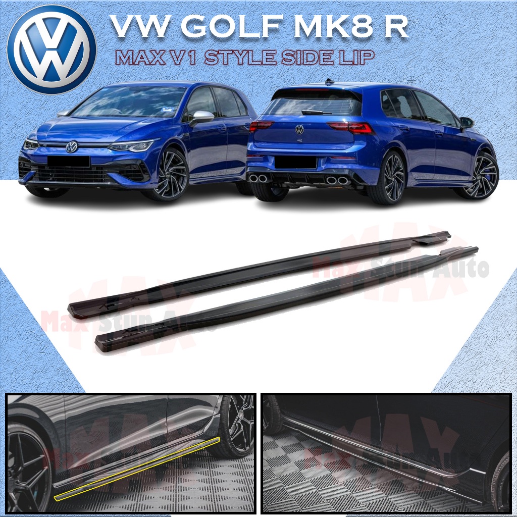 VOLKSWAGEN GOLF MK8 R MAX V1 SIDE LIP BUMPER SKIRT LIP CAR BODYKIT VW ...