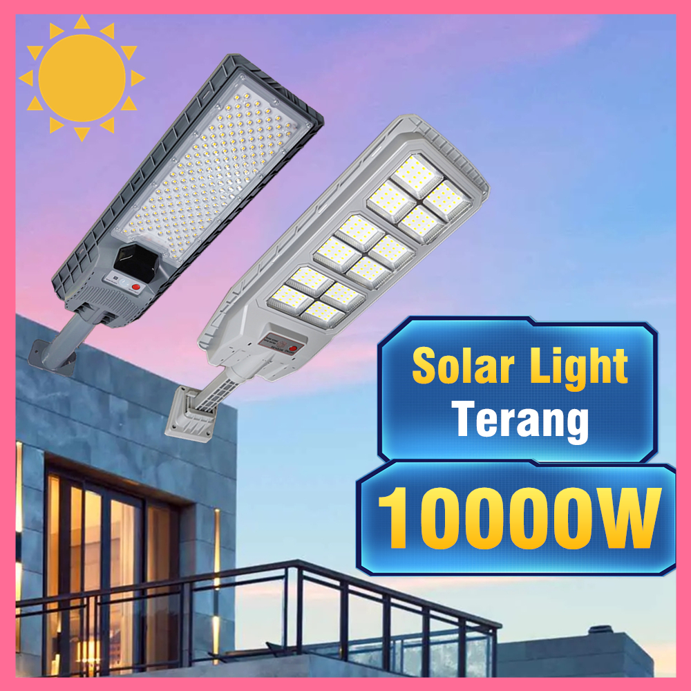 Lampu Solar 10000W Jalan Taman Automatik LED Street Light Terang Wall ...
