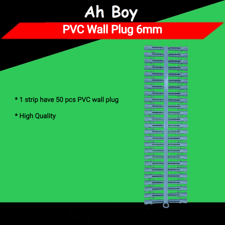 6MM PVC WALL PLUG (1 strip) | 1 Papan PVC Wall Plug 6mm | 砖墙孔胶塞 ...