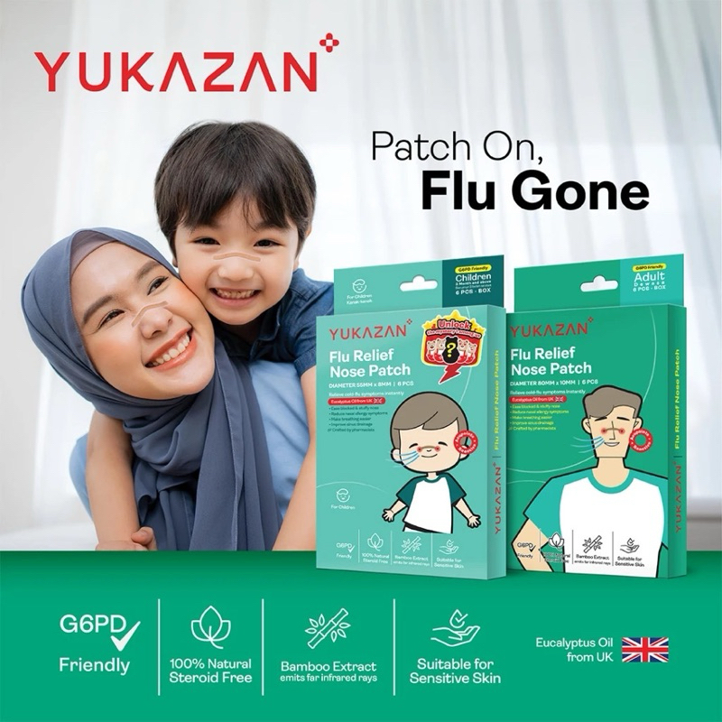 YUKAZAN FLU RELIEF NOSE PATCH Adult/Children 6’S | Shopee Singapore