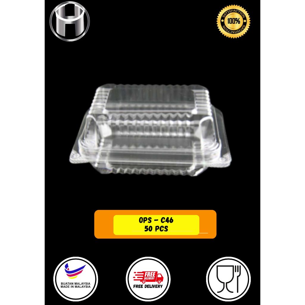 OPS - C46 -BENXON Plastic Tray [ 50pcs± ] Bakery Disposable Plastic ...