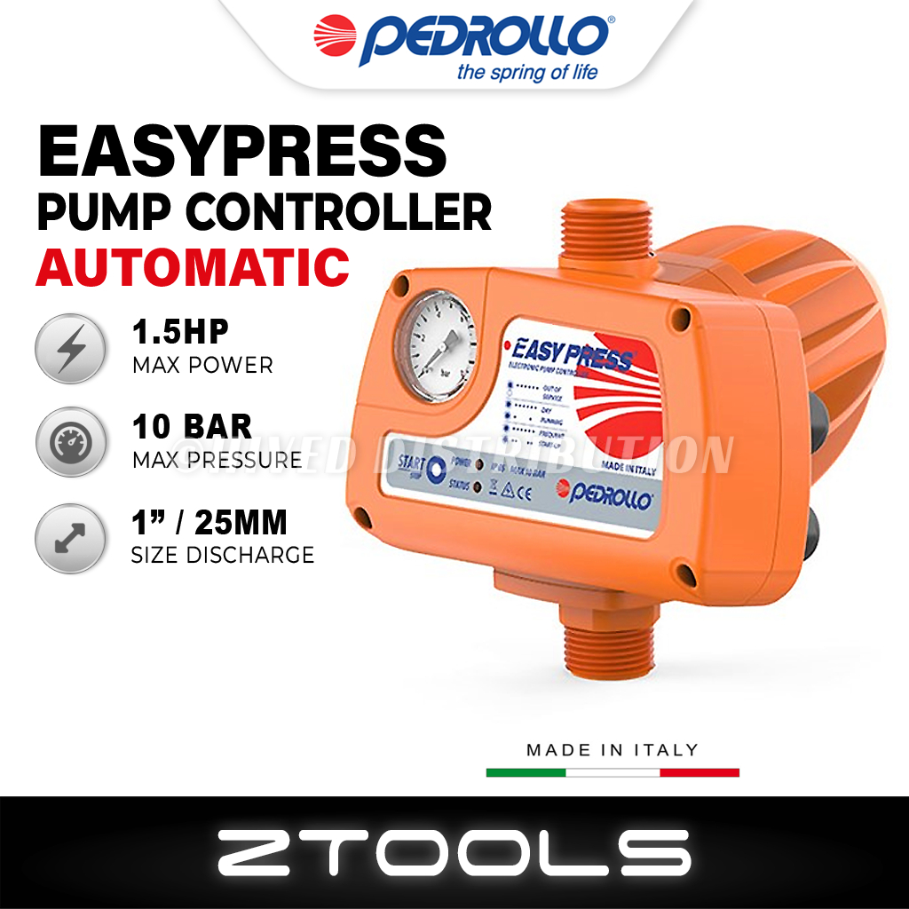 (ITALY) Pedrollo 1" Automatic Water Pump Pressure Controller 1.5HP Auto Booster Pump Control ...
