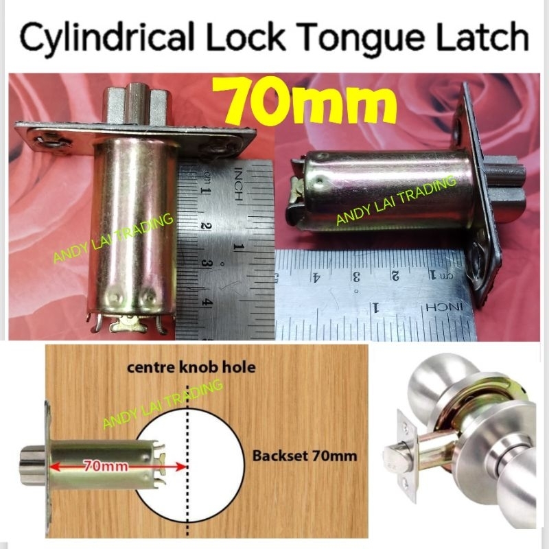 Cylindrical Door Lock Tongue Latch 70mm - Inner Fill 70mm Door Tumbol ...
