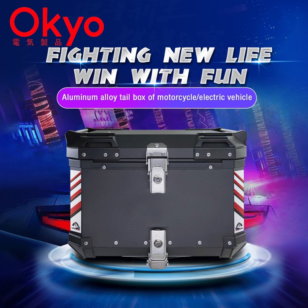 2 year warranty 65L Aluminium Top Box X Motosikal Peti Aluminum Box ...