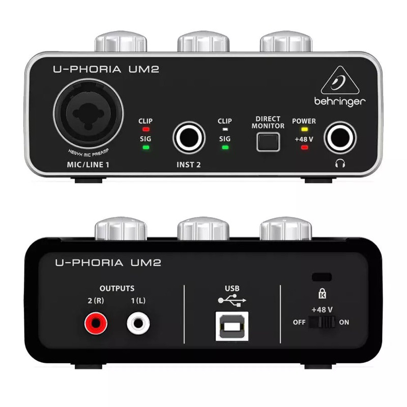 KL 100 Behringer U-Phoria UM2 USB Audio Interface Mic Preamplifier ...