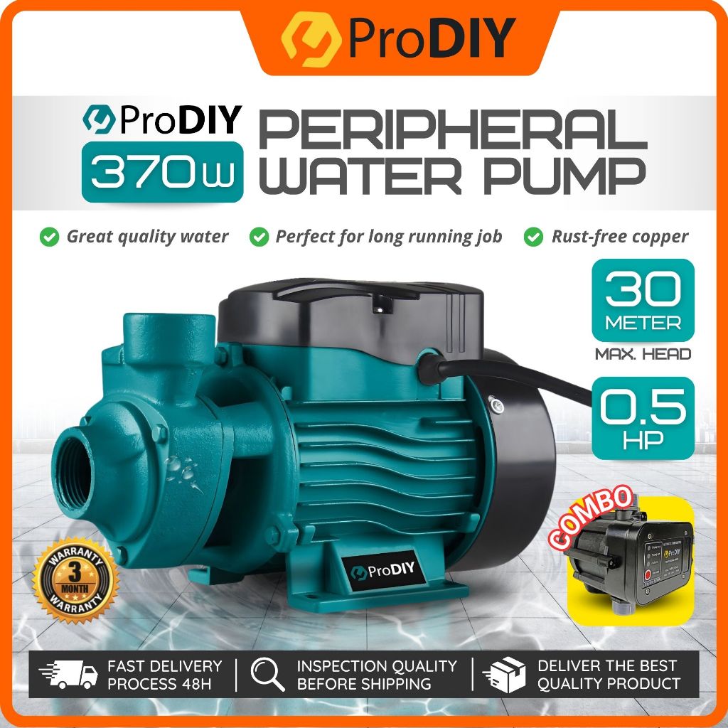 PRODIY 370W Peripheral Water Pump 0.5HP High Pressure Water Flow ...