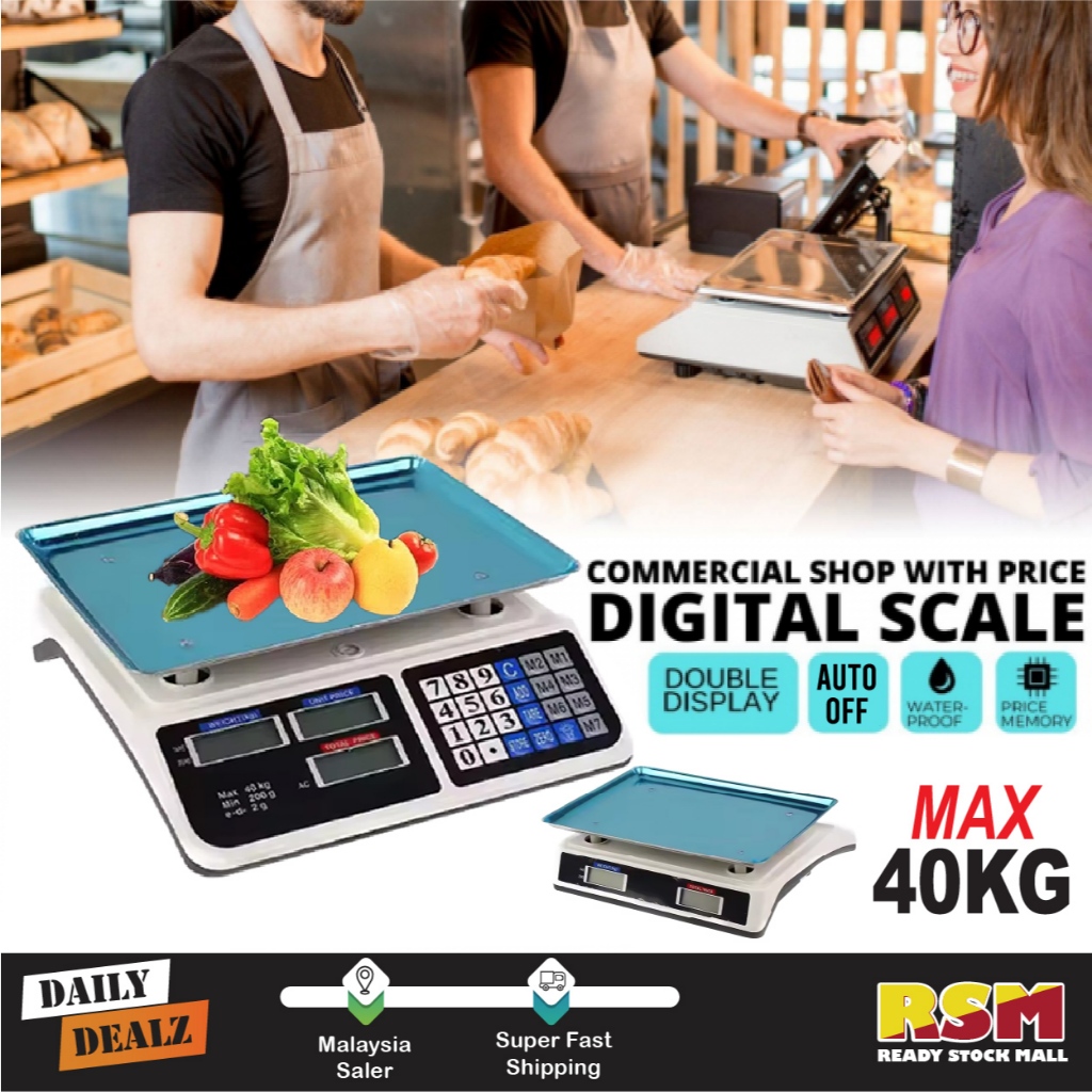 40kg Rechargeable Digital Price Computing Counting Weighing Scale ...