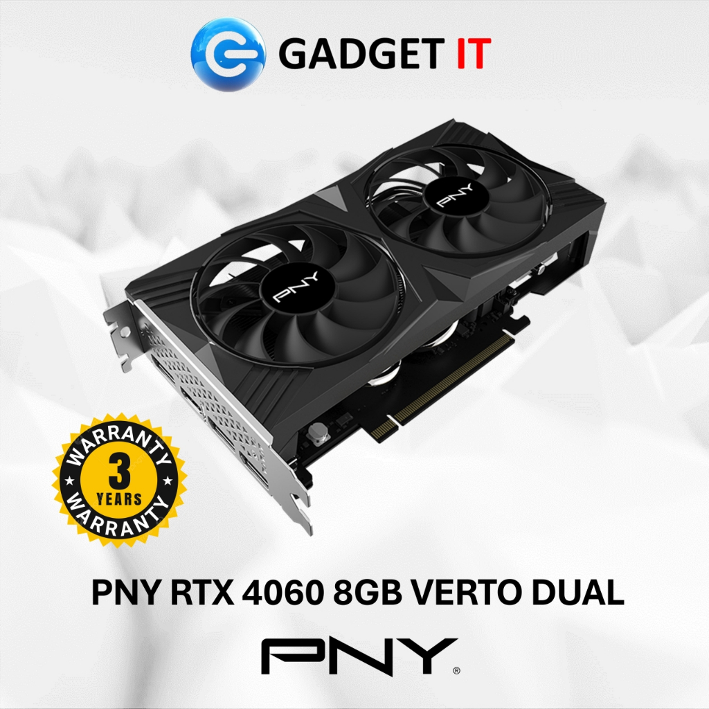 PNY GEFORCE RTX 4060 8GB VERTO DUAL FAN DESKTOP GRAPHICS CARD GPU ...