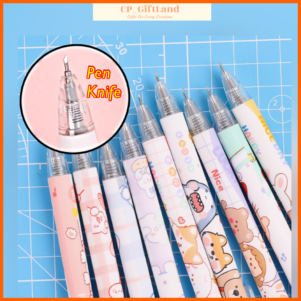 Pen Knife Cartoon Cute Retractable Pen Cutter Craft Knife Office School ...