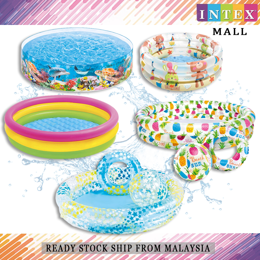 INTEX 7 design pooll Sunset Glow Three Rings Soft Inflatable Floor ...