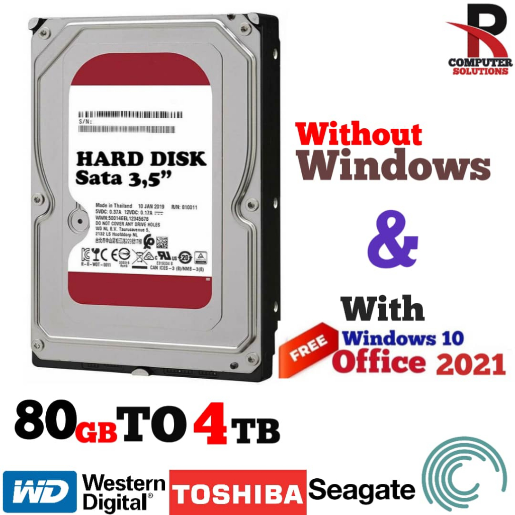 Desktop SATA 3.5" Hard Disk { 80GB To 4TB } USED | Shopee Singapore