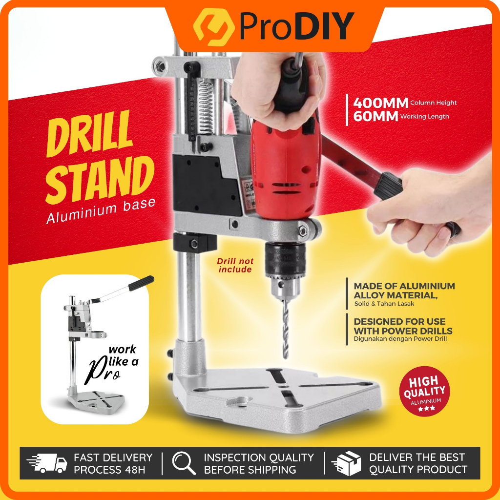 TZ-6102 60mm Drilling Depth Drill Stand Aluminium Base Bench Press Vice ...