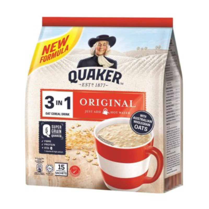 Quaker 3 in 1 Oat Cereal Drink (15's x 28g) | Shopee Singapore