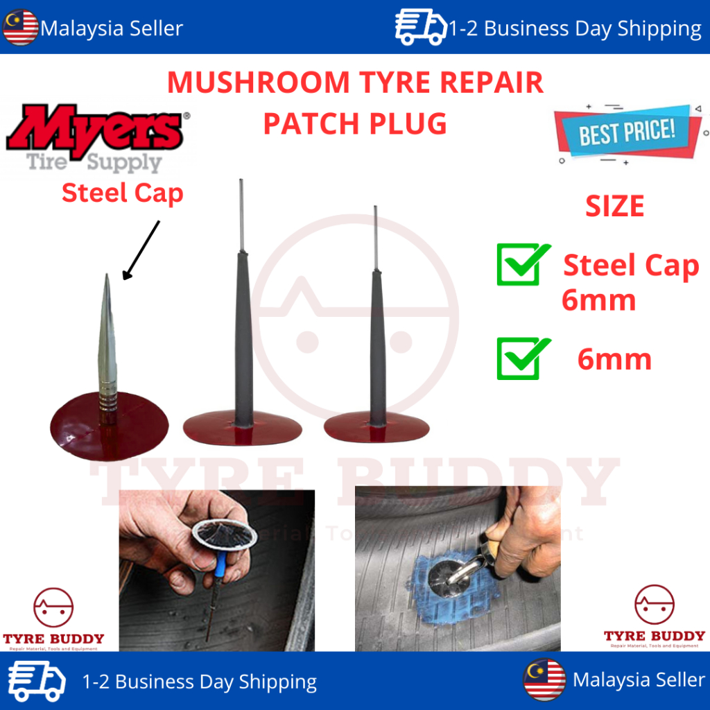 MYERS Tyre Puncture Repair Patch Plug Steel Cap @ Cap (6mm)40 Pcs;Car ...