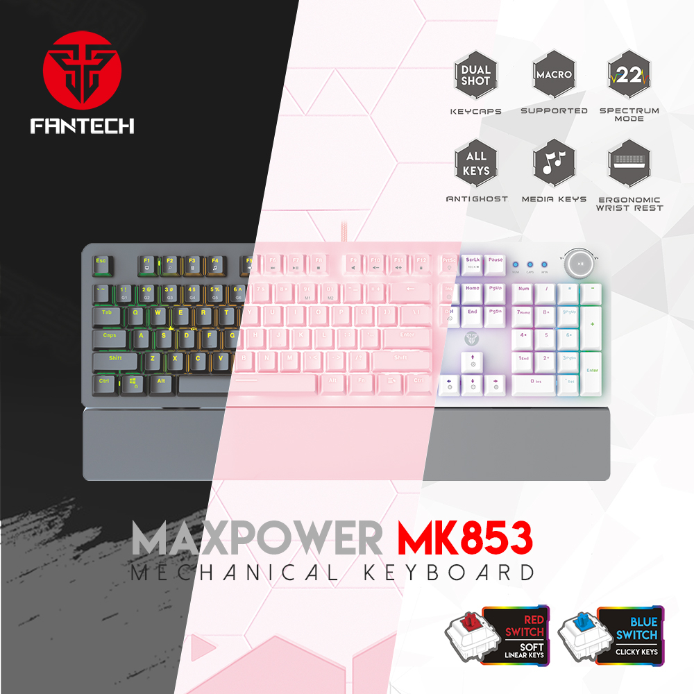 Fantech Sakura Edition K613L Professional Gaming Backlit Keyboard ...