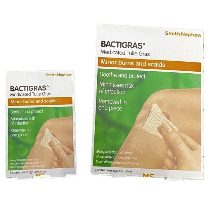[SMITH&NEPHEW] BACTIGRAS MEDICATED TULLE GRAS (Minor burns and scalds ...