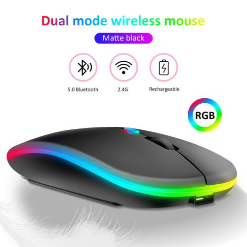LED Wireless Mouse Bluetooth Mouse 2.4GHz Dual Mode Wireless LED ...