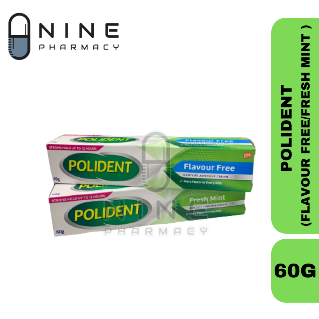 POLIDENT DENTURE ADHESIVE CREAM 60G(FLAVOUR FREE/FRESH MINT) | Shopee ...