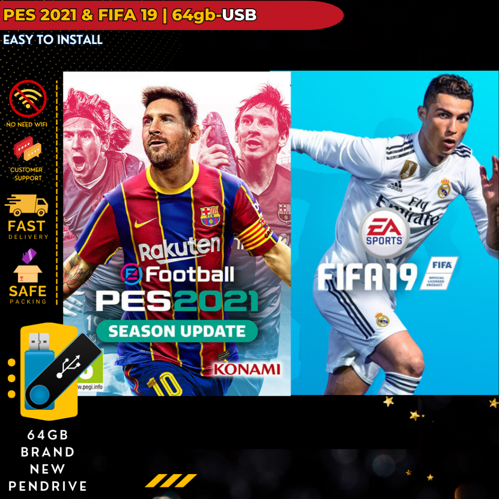 Fifa 19 and PES 2021 PC Game full version 64GB pendrive USB | Shopee ...