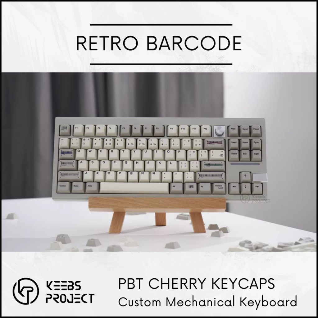 Retro Barcode Keycaps PBT Cherry All Layout For Mechanical Keyboard ...
