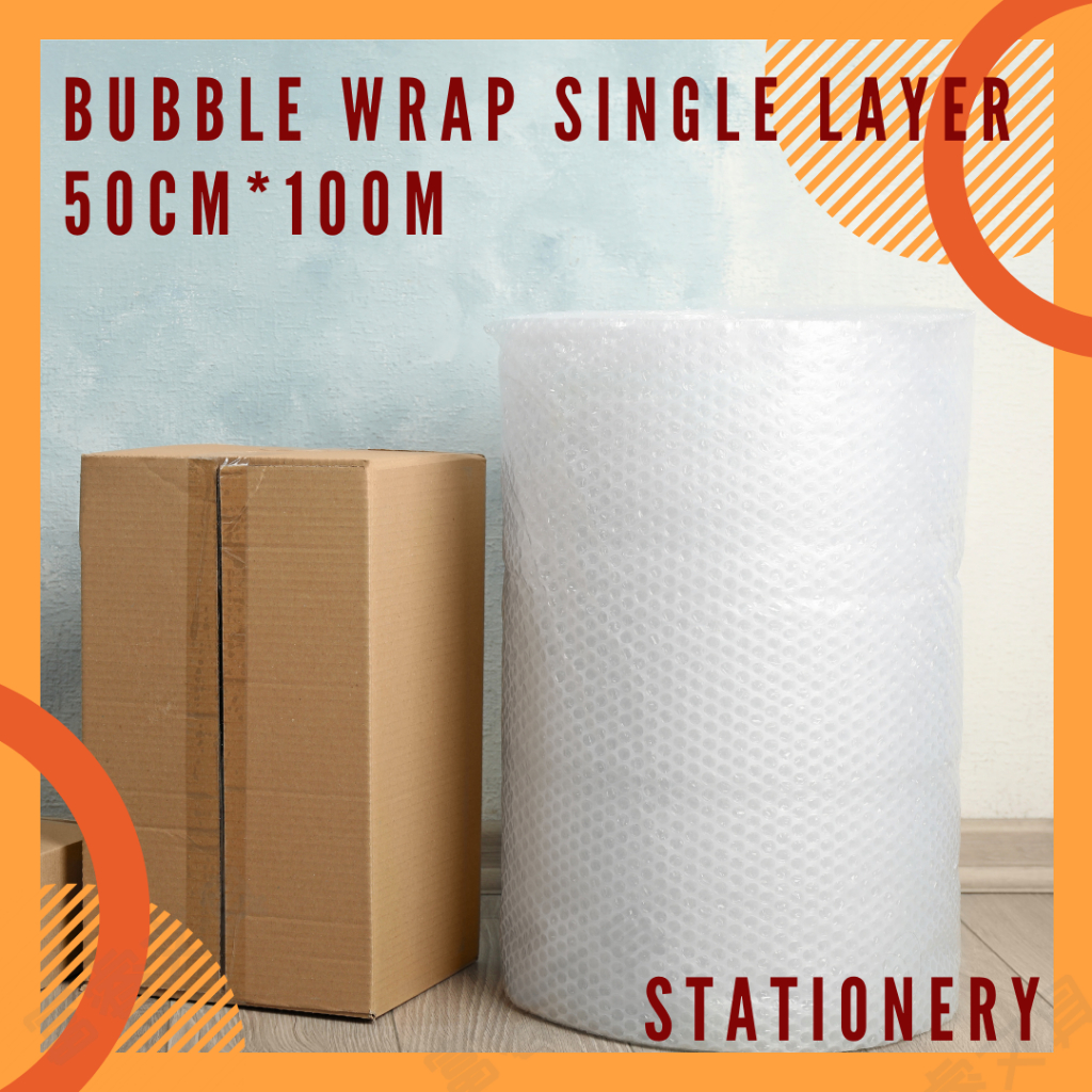 Single-Layer Bubble Wrap Roll - 50cm x 100m for Packaging and Protection | Shopee Singapore