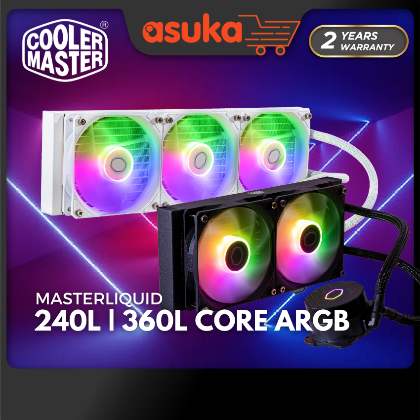 Cooler Master MasterLiquid 240L Core | 360L Core ARGB AIO CPU Cooler ...