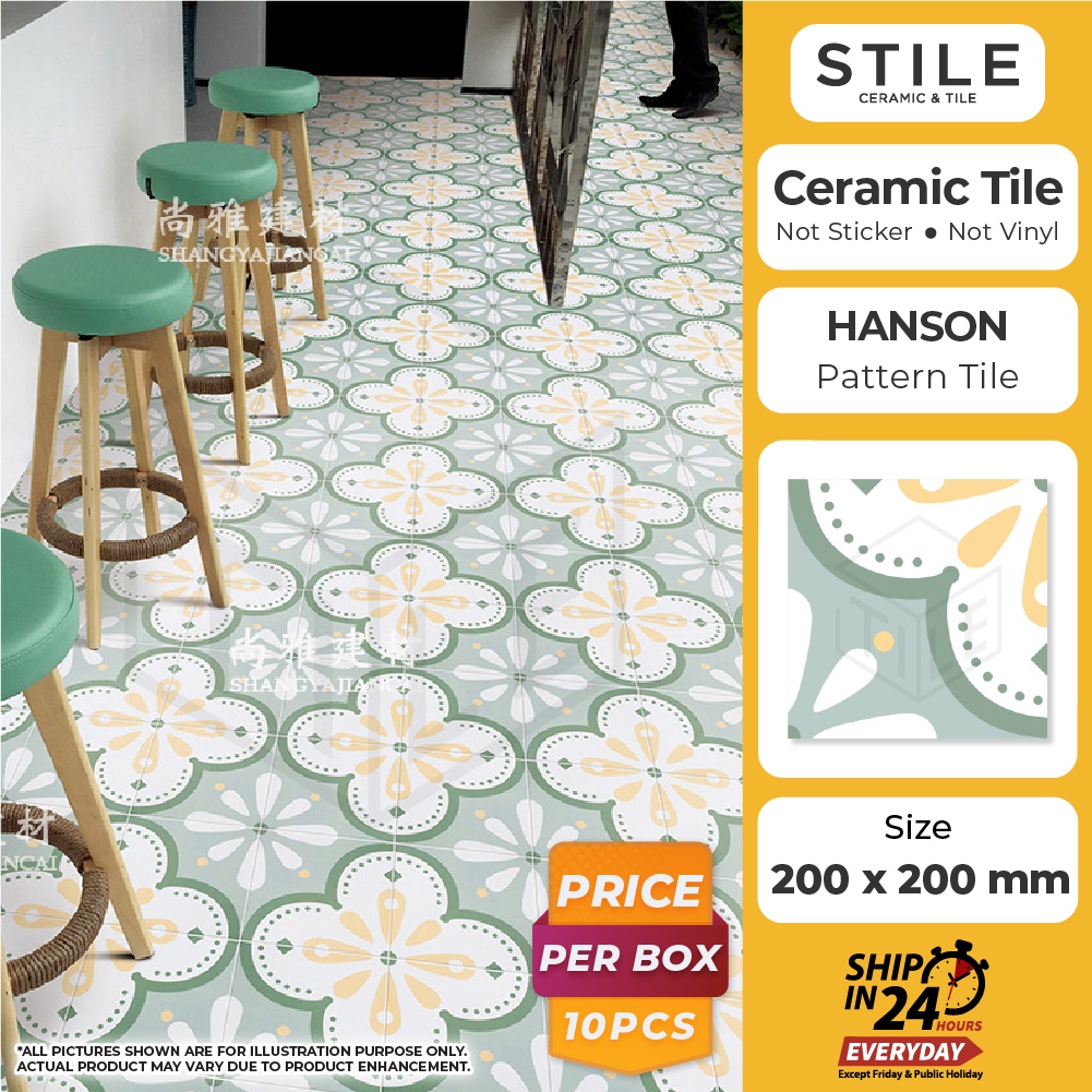 [REAL TILE]10PCS HANSON PATTERN TILES/MOZEK/CERAMIC TILES/MOZEK DAPUR ...
