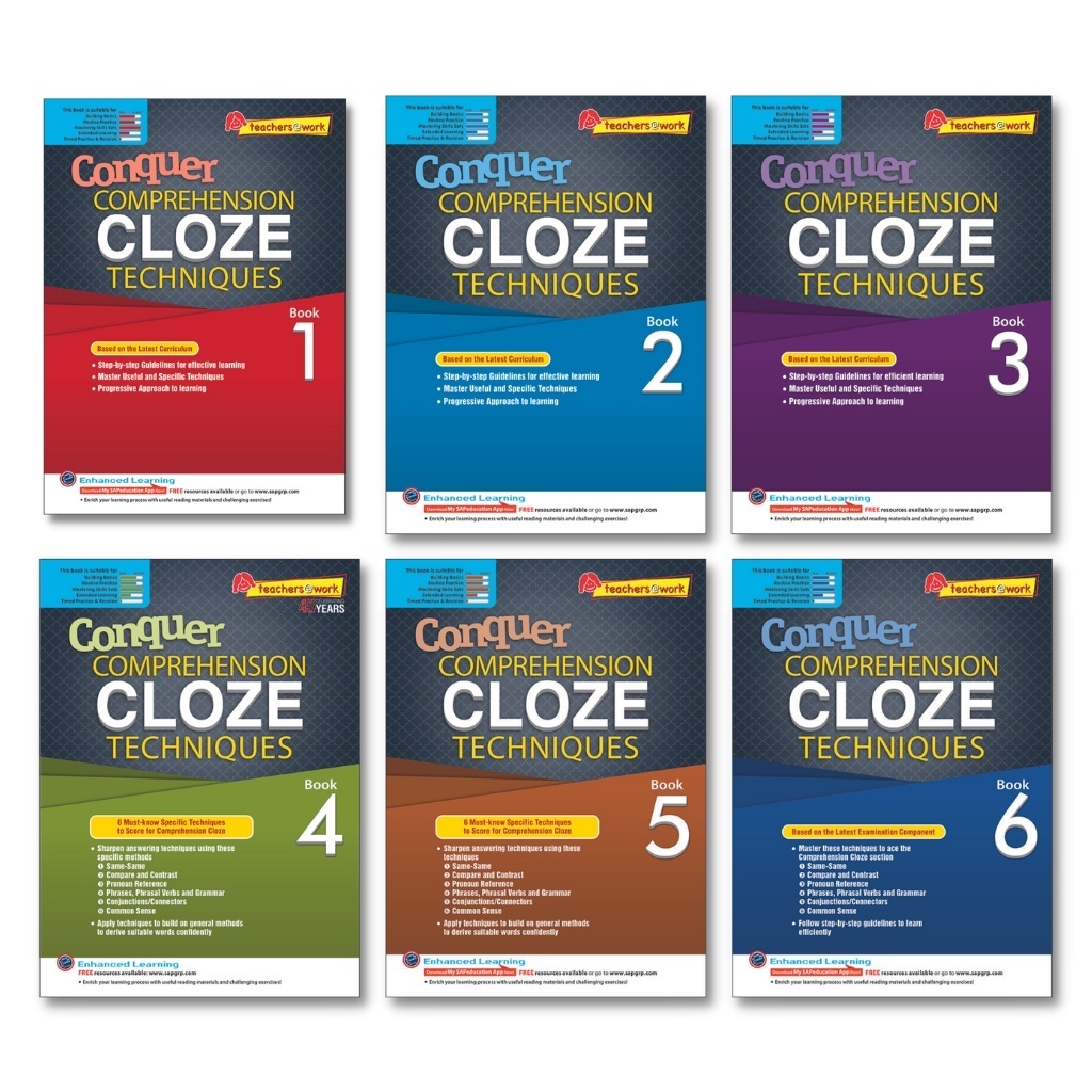 Conquer Comprehension Cloze Techniques Book 1 - 6 | Skill-based ...