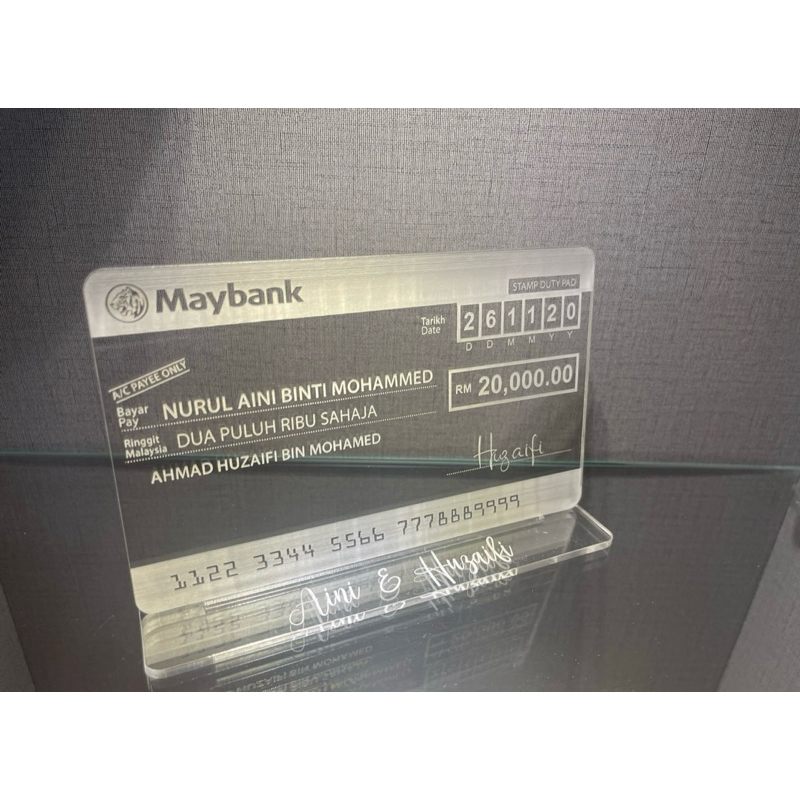 Replika Cheque Hantaran/ Mockup Cheque /Dulang Hantaran (Customized ...